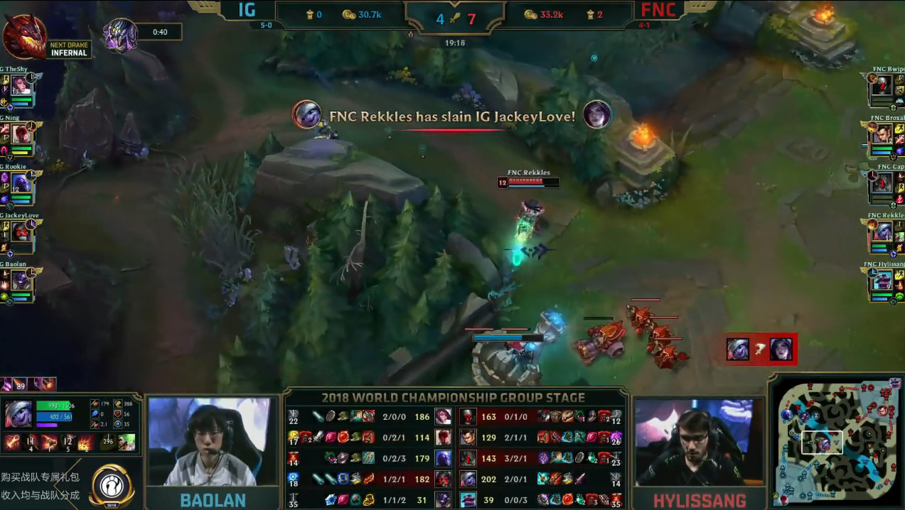 IG完全体惨遭FNC吊打，欧成碾压JKL凯瑞全场，宁王盲僧有点捞|大龙|出线|战队_新浪新闻