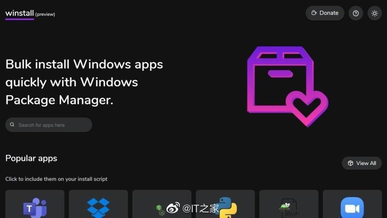 Winstall.app 发布：基于 Web GUI 的 Win10 软件包管理器|Web|Windows_新浪新闻