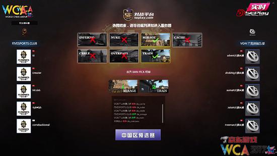 WCA2017赛中国区预选赛《CS:GO》第14日战报|WCA|CS:GO-游戏资讯-川北在线