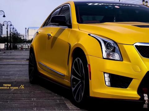 凯迪拉克ATSL施工AX-电光金属黄！很黄、很暴力-新浪汽车