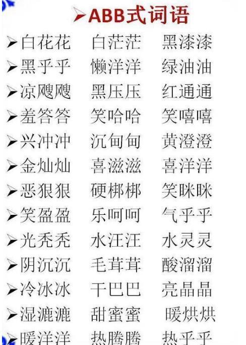 1-9年级语文成语分类:ABB+ABAB+ABCC+AABB+AABC式,仅发一次!|孩子|语文|成语_新浪新闻