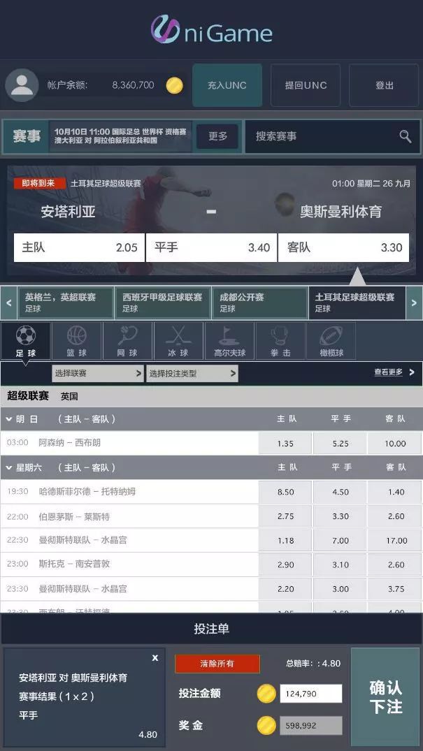 UniGame动态——体育竞猜区块链的饕餮盛宴