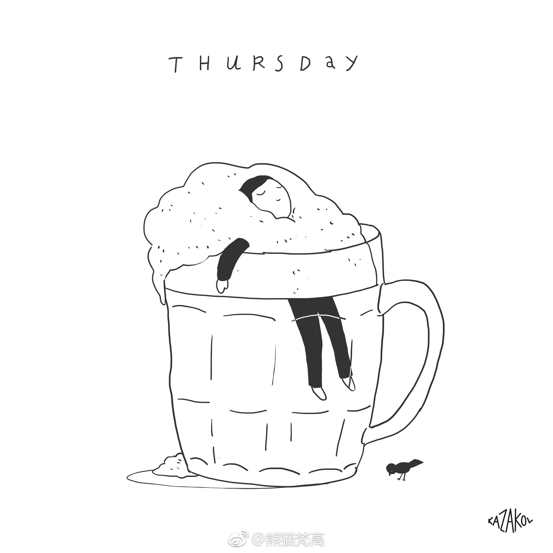 一组黑白简约插画来自现居莫斯科的插图师Ilya Kazakov下班了~要不|插图|插画|莫斯科_新浪新闻