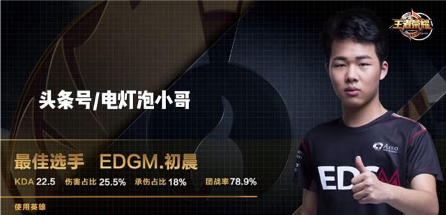 王者荣耀EDGM，打野一哥初晨，KPL最多击杀的五杀大魔王！