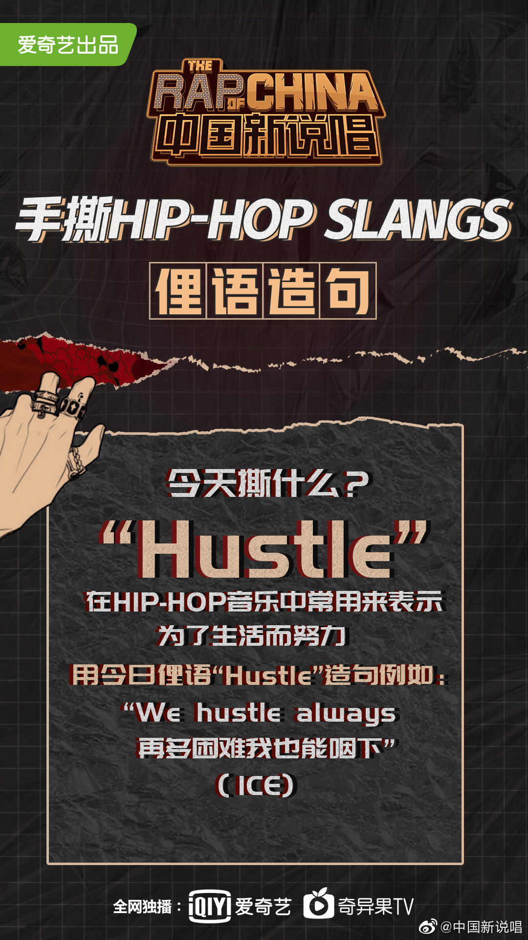 热词还不到，金句等你造！It's HIP-HOP Slangs TIME. 周一Hustle|It's|热词|俚语_新浪新闻