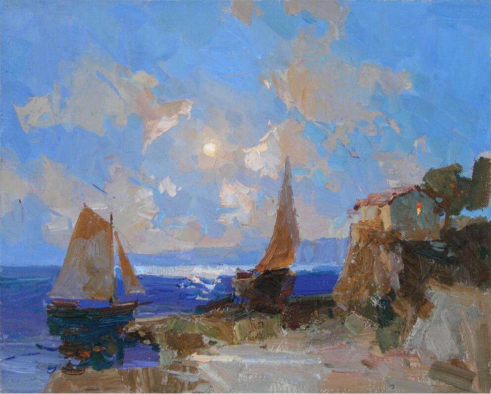 融化在阳光中 I Daniel Volkov 刮刀画|刮刀|阳光_新浪新闻