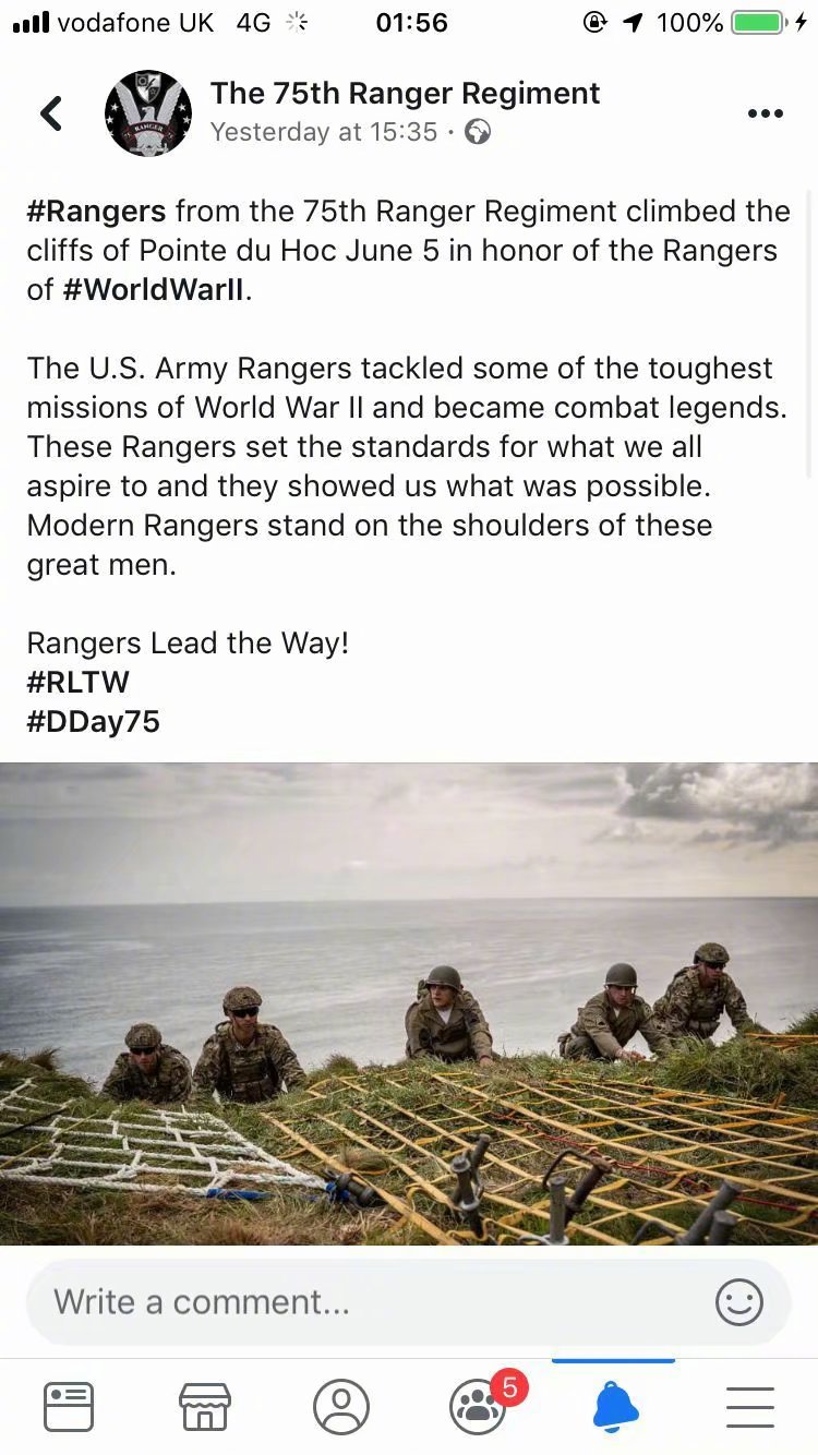 陆军75游骑兵团2营重攀奥克角 纪念D-Day75周年|游骑兵|奥克|陆军_新浪新闻