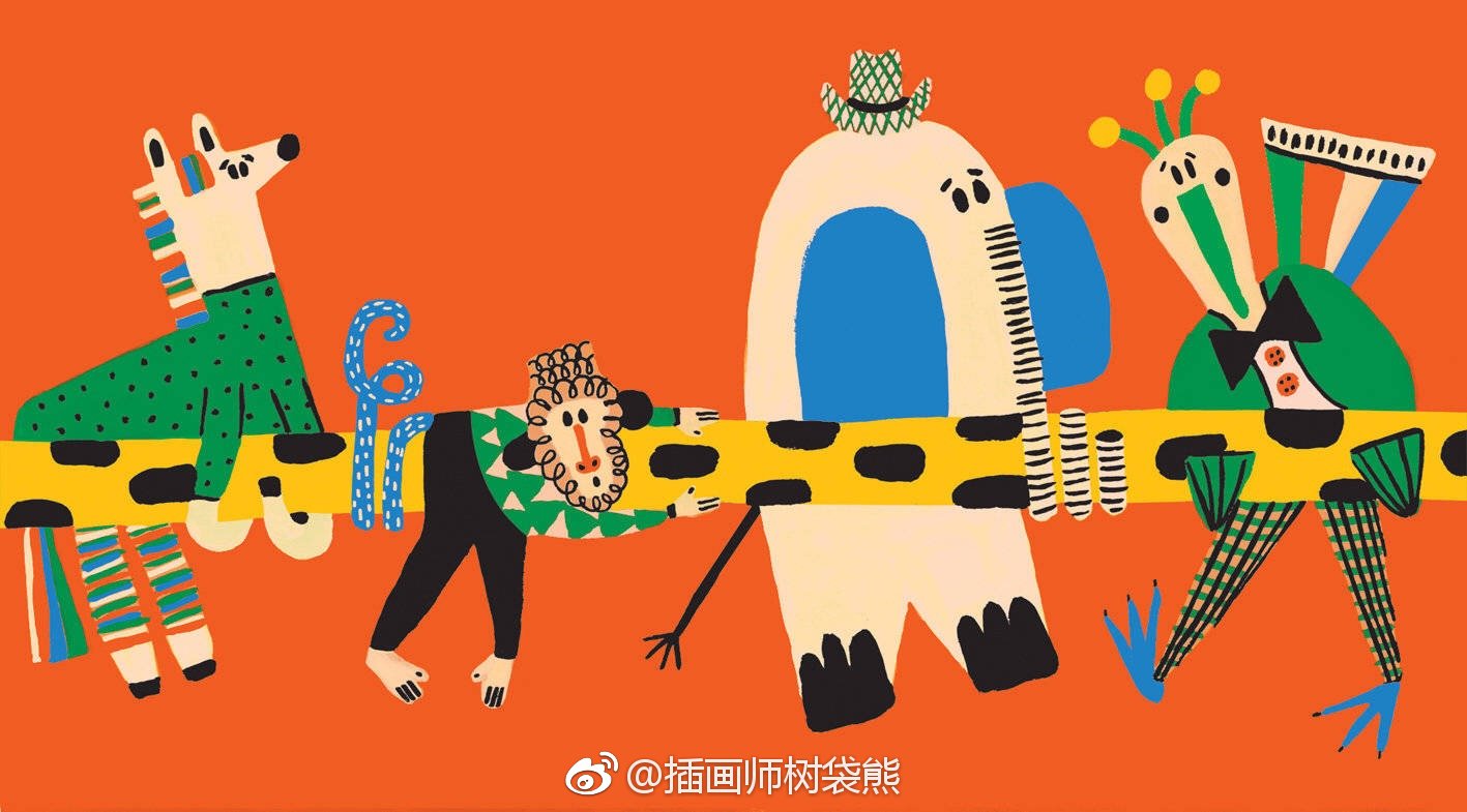 巴塞罗那插画师 jana glatt 动物们的聚会插画设计作品|插画师|巴塞罗那|聚会_新浪新闻