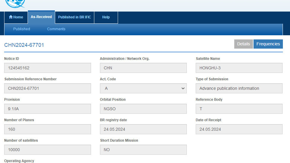 不止2个！中国版“星链”第3个：发射10000颗卫星，代号HONGHU-3|星座|卫星|中国版_新浪新闻