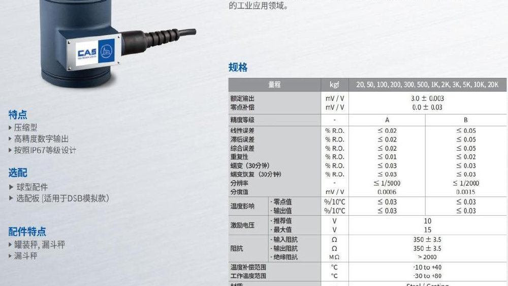 称重传感器CC-5t 韩国CAS凯士 安全载值150%|电子|凯士|料槽_新浪新闻