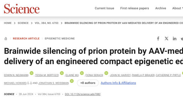 Science：通过AAV介导的表观遗传编辑器实现全脑朊病毒蛋白沉默|编辑器|沉默|甲基化_新浪新闻