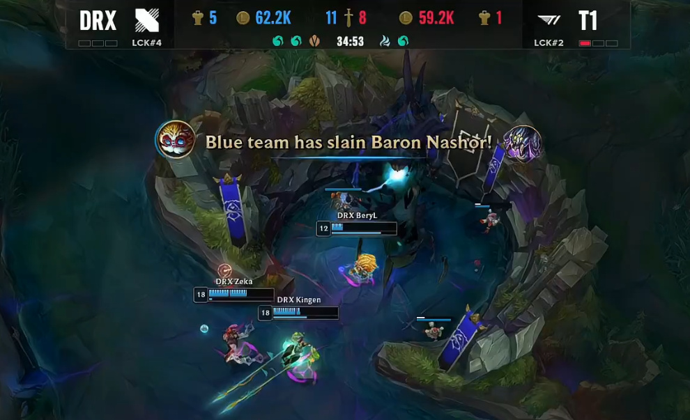 T1对阵DRX第二局：Deft关键大招！DRX扳回一城