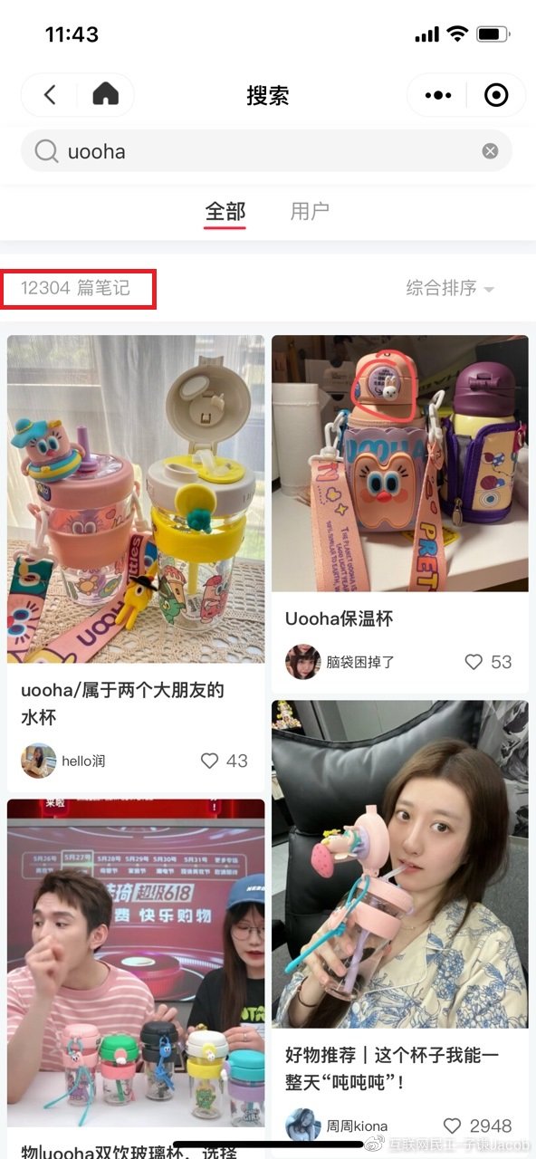 UOOHA旗舰店-新店半年破2000万，连王心凌都自掏腰包送人的保温杯|小红书|保温杯|淘宝_新浪新闻