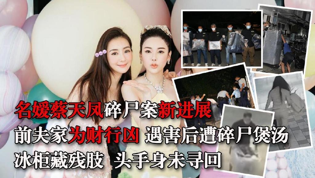 名媛蔡天凤被杀后续,前警长公公主谋肢解烹尸,在逃前夫样貌公开