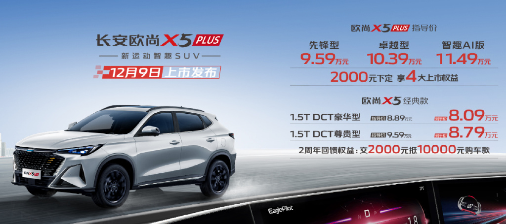 更年轻 更欧尚 长安欧尚X5 PLUS上市售9.59万起