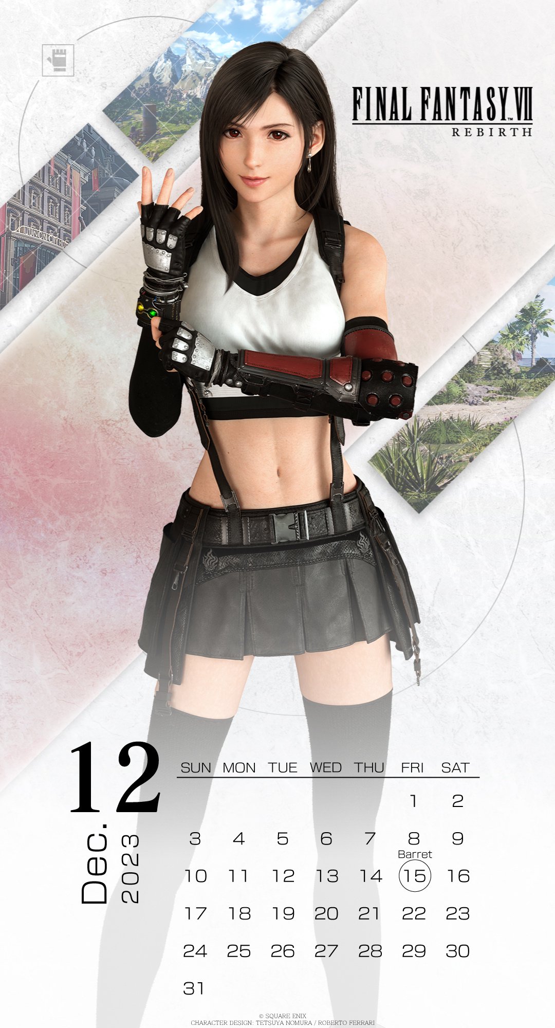 《最终幻想7重制版》官推放出了几张PC/手机用日历壁纸……|日历|最终幻想7重制版|壁纸_新浪新闻