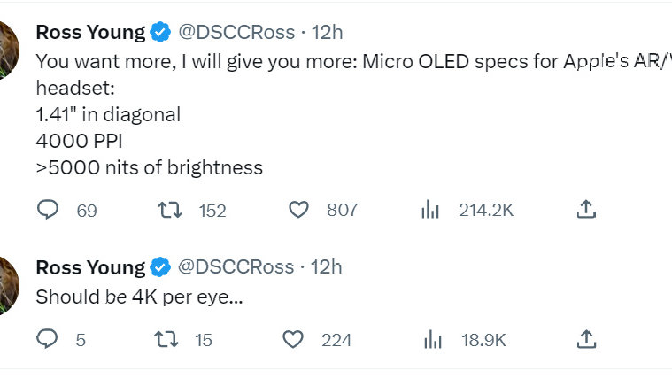 4K分辨率Micro OLED屏，苹果MR设备显示器规格疑似流出|4K分辨率|显示器|OLED_新浪新闻