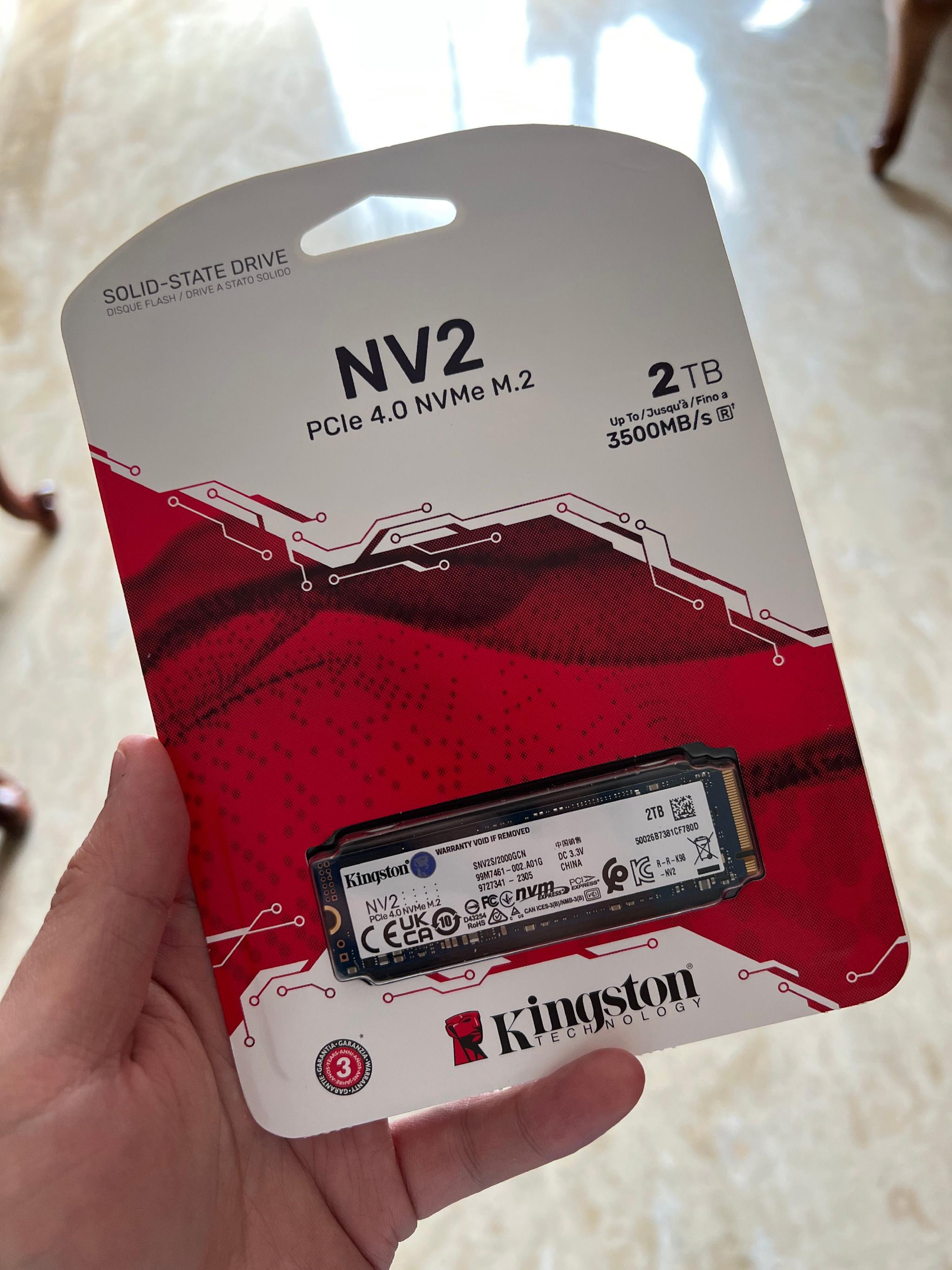 金士顿的NV2 2T的SSD终于到了！ 游戏盘起飞！