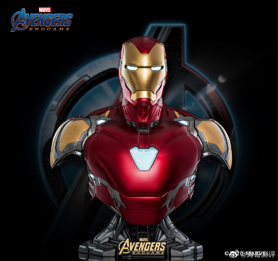 这款漫威正版授权的钢铁侠MK85半身像比例为1/1，全高78cm|钢铁侠|半身像|漫威_新浪新闻