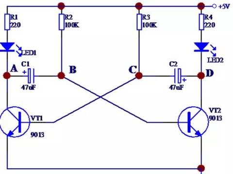EDA365：双三极管驱动LED的多谐振荡器原理分析|电位|基极|三极管_新浪新闻