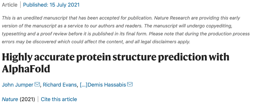 蛋白质结构预测工具AlphaFold2与RoseTTAFold同日开源
