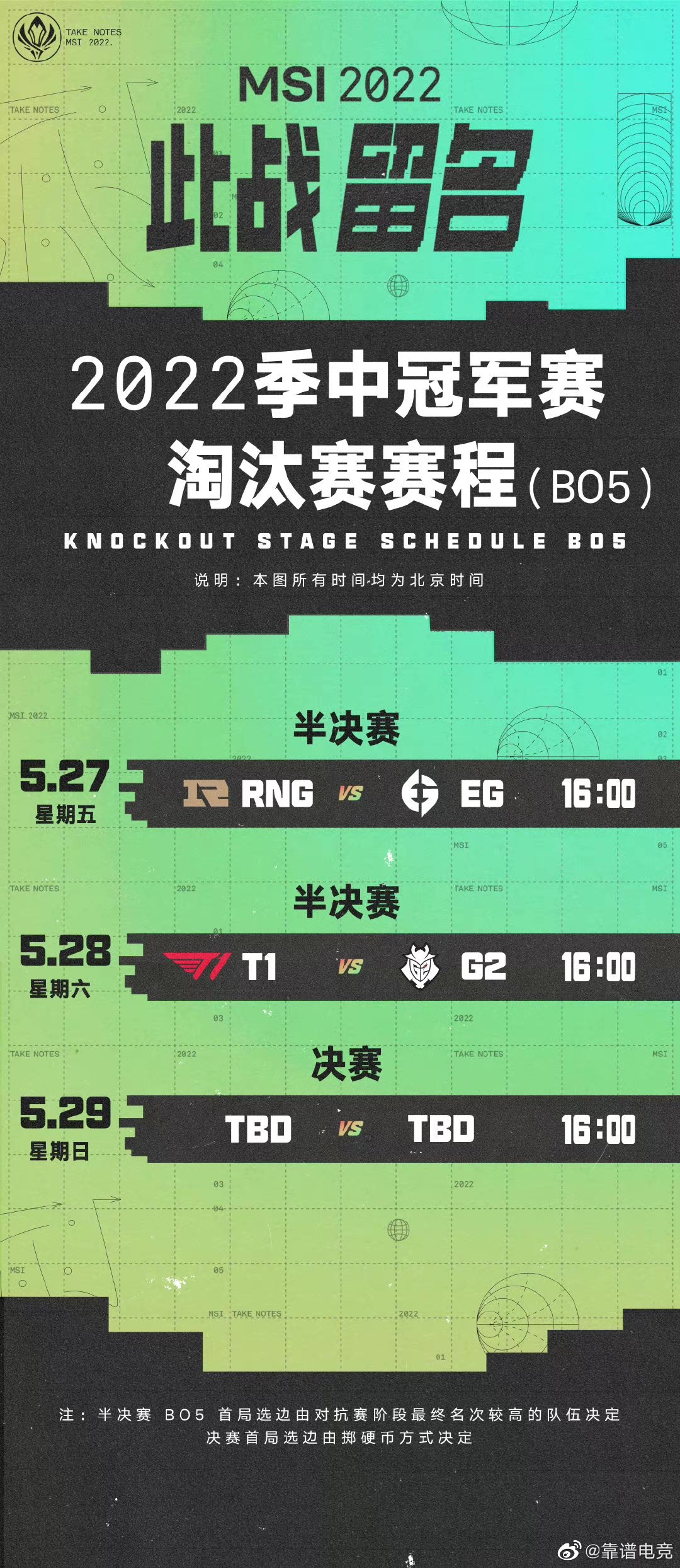2022MSI淘汰赛赛程公布 半决赛： 5月27日16点……|MSI|赛程|决赛_新浪新闻
