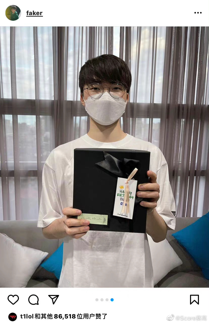 Faker更新ins动态：谢谢大家的生日礼物🎁|生日礼物|动态|英雄联盟_新浪新闻