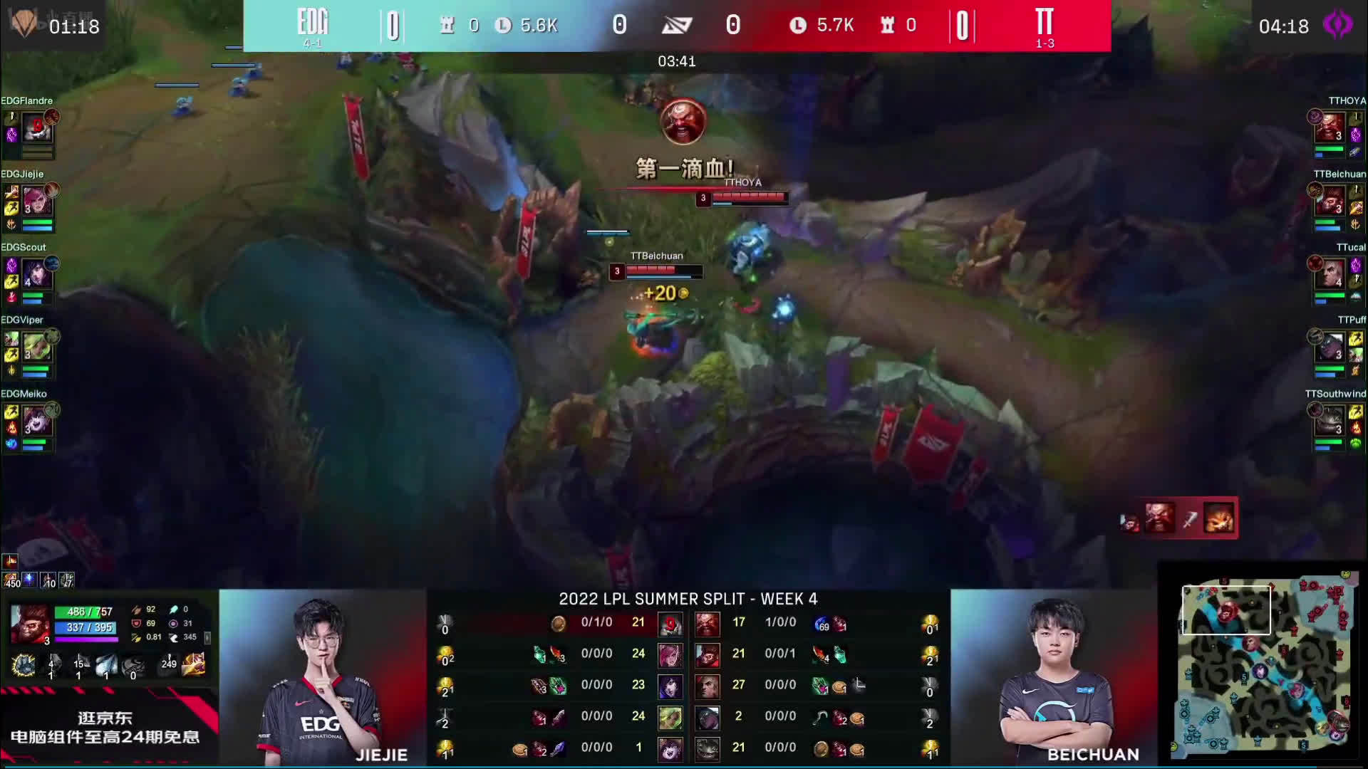 2022LPL夏季赛 EDG vs TT|夏季赛|edg|lpl_新浪新闻