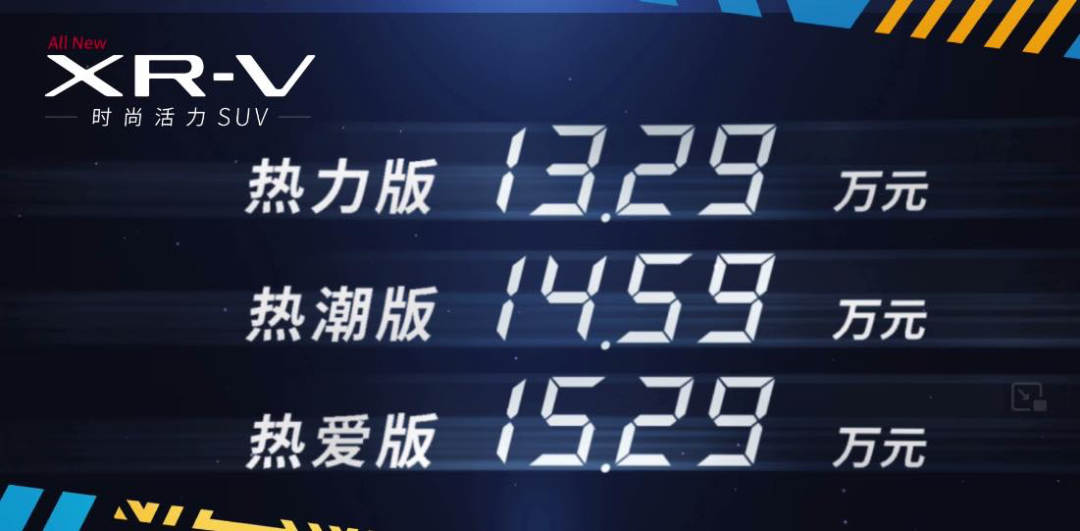 “潮”值飙升角逐年轻市场，全新XR-V上市13.29万元起售