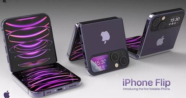 iPhone 15 Flip折叠屏手机渲染图曝光：最早明年发布|iPhone|苹果|折叠屏_新浪新闻