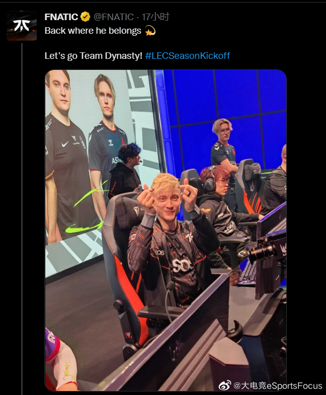 FNC官推分享Rekkles比赛返图： 回到他所属的战场！