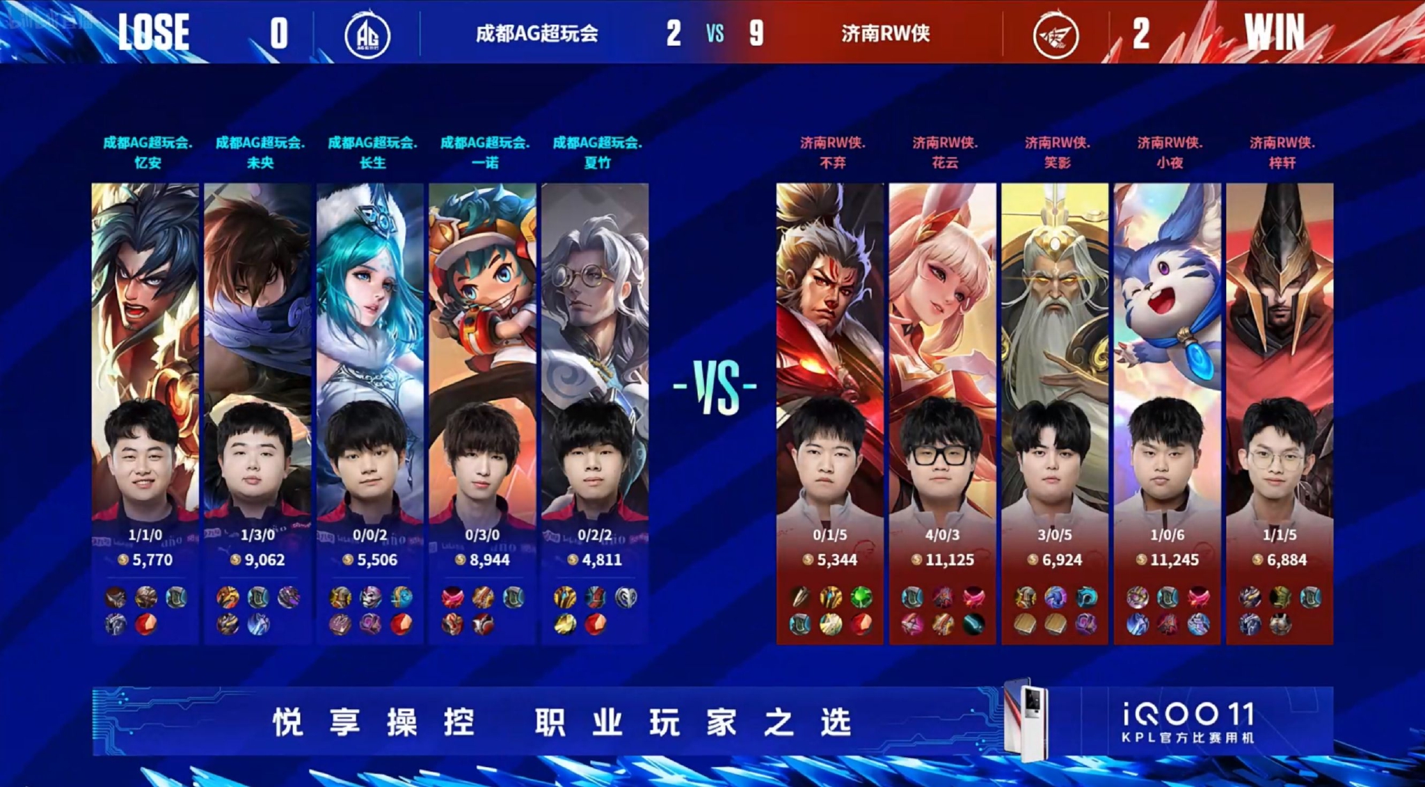 2023KPL春季赛常规赛第一轮 成都AG超玩会 0:2 济南RW侠 40秒……