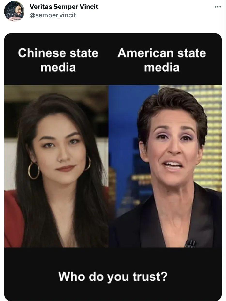 “你们更相信谁？”海外网友热评总台CGTN记者和美国MSNBC记者|CGTN|李菁菁|西方媒体_新浪新闻