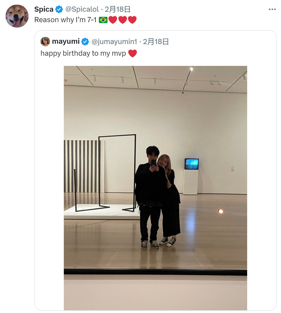 巴西女选手Mayumi官宣恋情，男方是FLY打野选手Spica