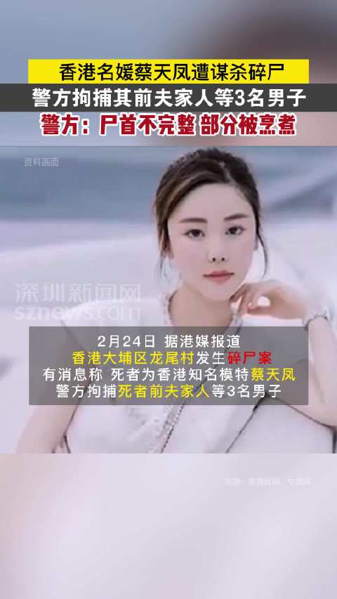 香港名媛蔡天凤遭谋杀碎尸 香港 碎尸 拘留 新浪新闻