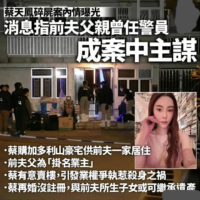 名媛蔡天凤遭碎尸最新后续:前夫落网,想偷渡出境,霸占上亿资产