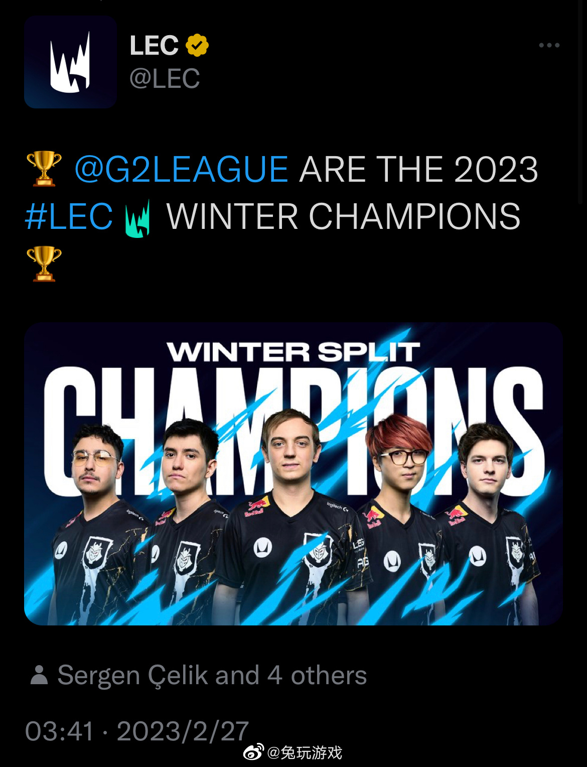 LEC今晨决出冬季赛冠军，G2横扫MAD获得队史第十座冠军奖杯！|g2|MSI|英雄联盟_新浪新闻