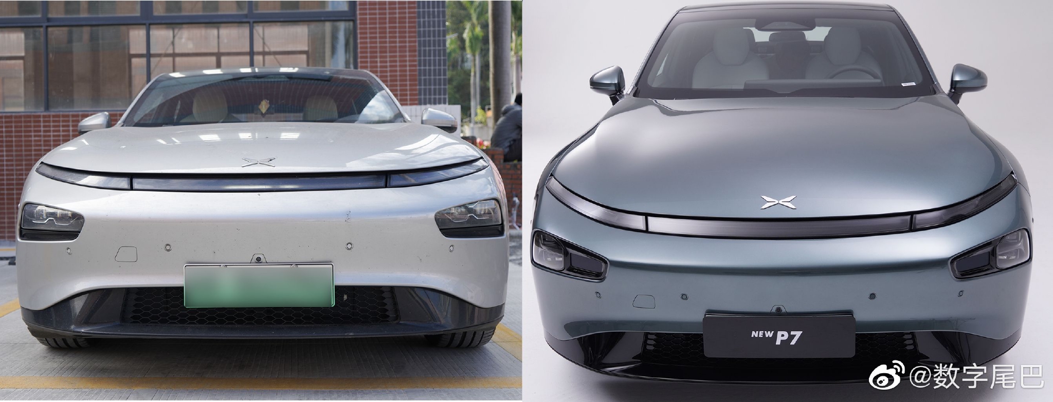 小鹏 P7 与小鹏全新 P7i 外观对比图，各位对这些升级还满意吗？