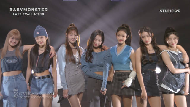 YG新女团BabyMonster出道战首个七人合体舞台《Scars To Your Beautiful》_新浪新闻