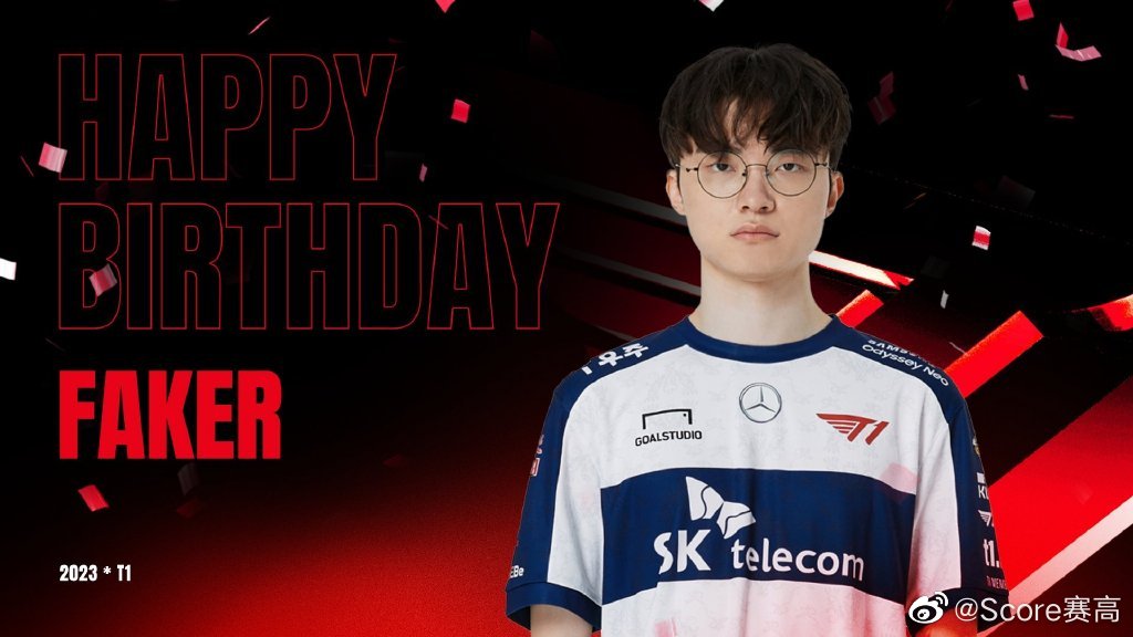 今天是T1中单选手@T1_Faker 的生日，祝李相赫选手27岁生日快乐！|T1|李相赫_新浪新闻