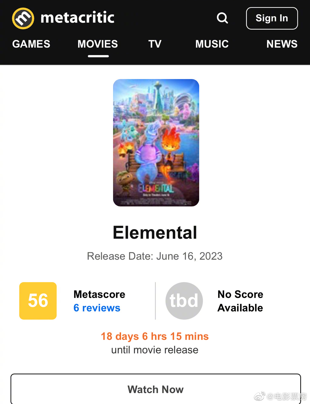 《疯狂元素城》Metacritic评分开出56分……|疯狂元素城|评分|干饭_新浪新闻