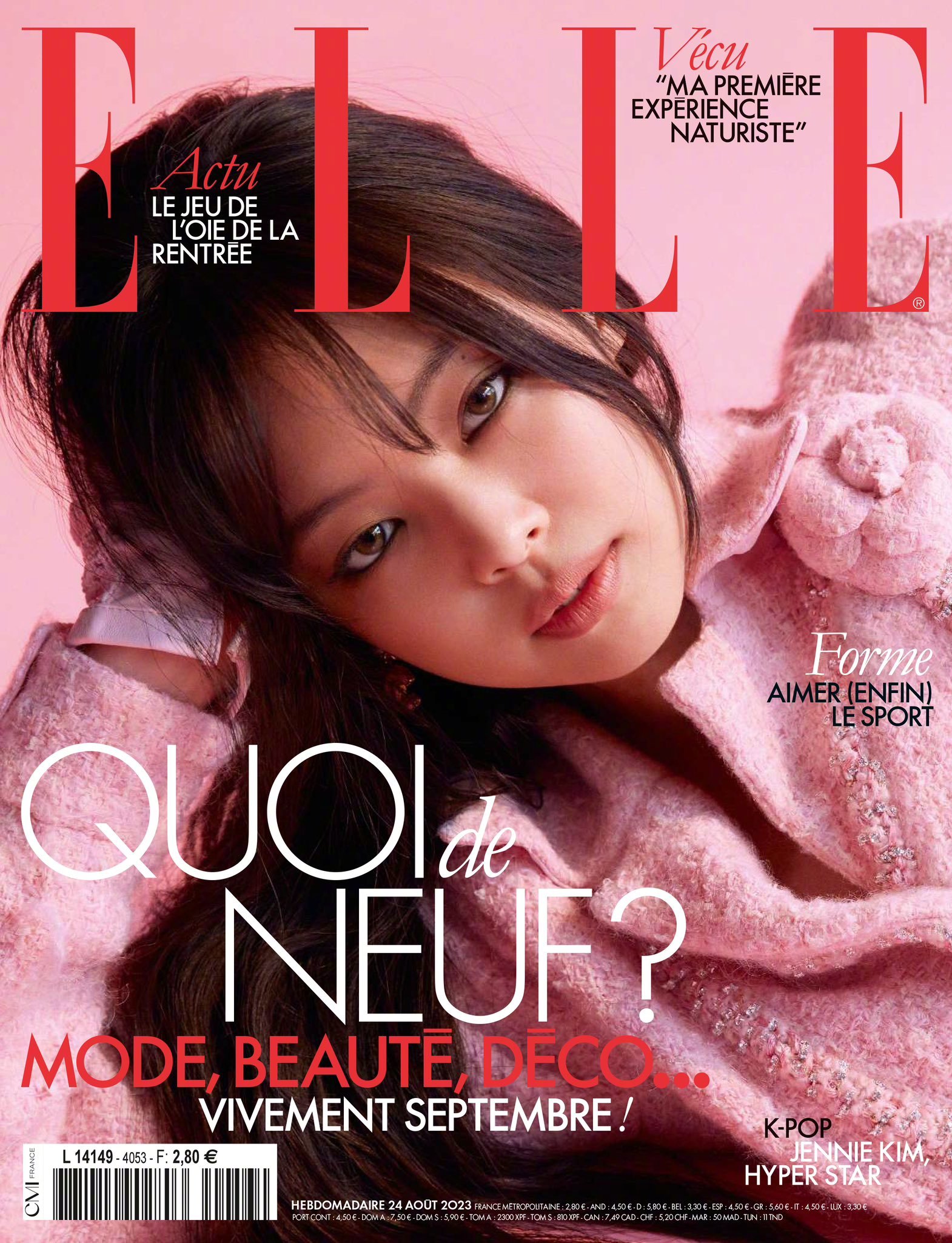 JENNIE登上《ELLE》杂志法国版金九封面|JENNIE|ELLE_新浪新闻