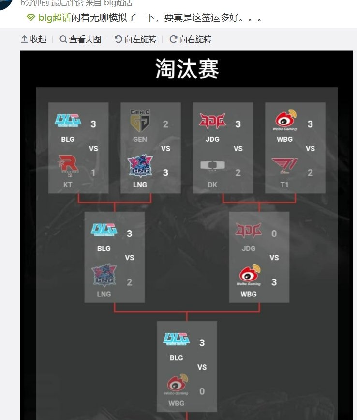 BLG粉丝幻想S13:如果四强BLG赢LNG WBG赢JDG 最后夺冠就好了……|blg|jdg|LNG_新浪新闻