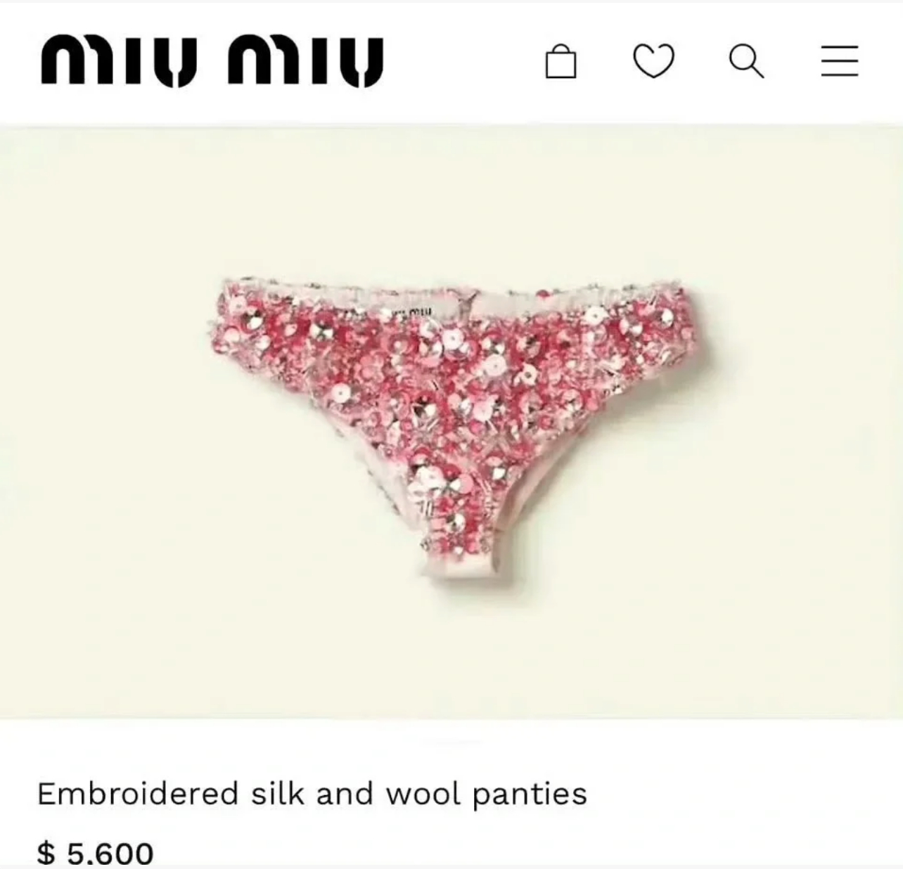 miumiu秀款钻石内裤售价4万多块钱……|钻石|MiuMiu|上海市_新浪新闻