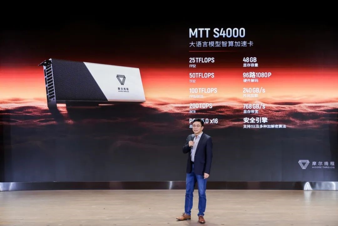 摩尔线程发布智算加速卡MTT S4000 支持48GB显存|摩尔|集群_新浪新闻