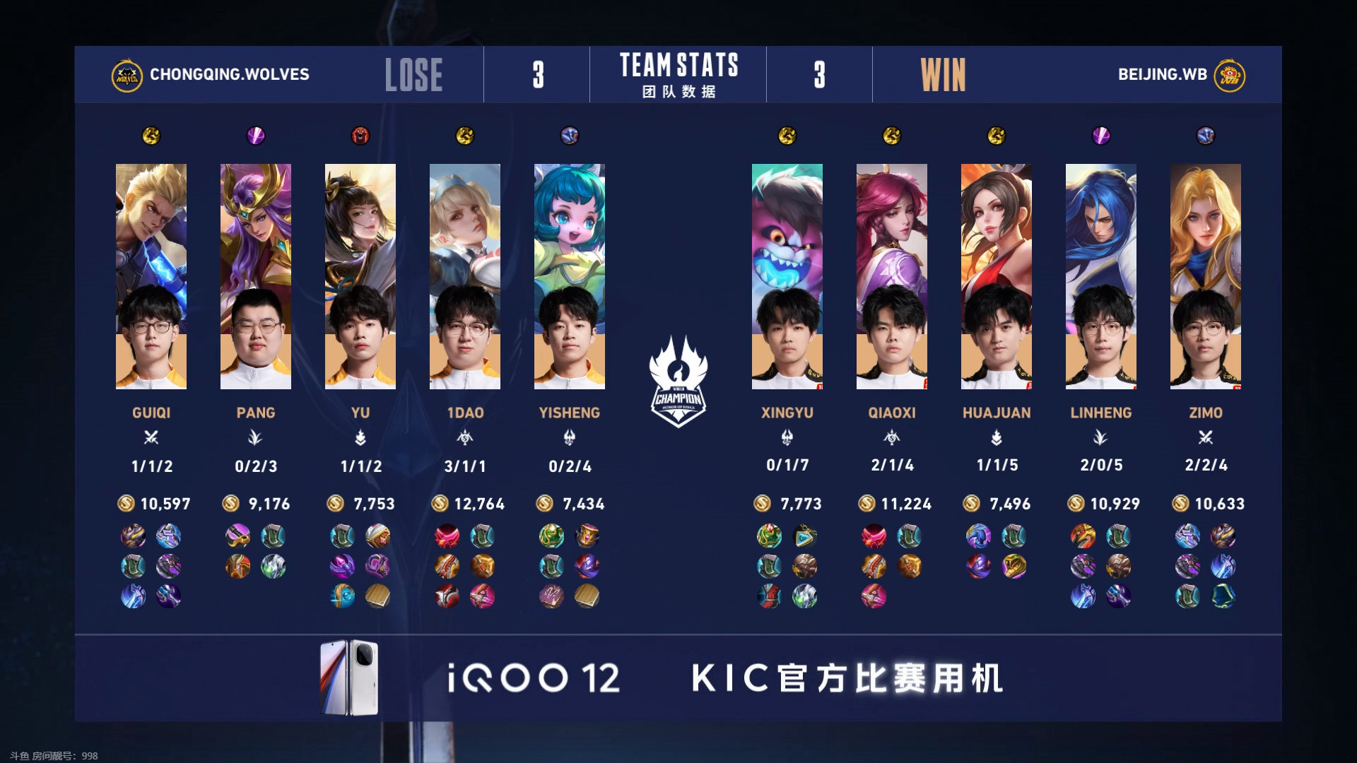 2023王者世冠KIC 重庆狼队 3:3 北京WB|狼队|星宇|重庆市_新浪新闻