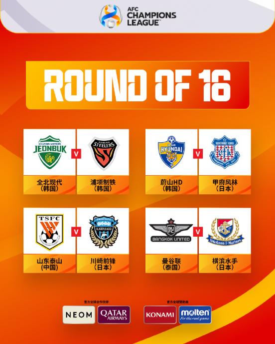 亚冠1/8决赛对阵出炉 山东泰山遇上川崎前锋|亚冠|川崎前锋|泰山队_新浪新闻