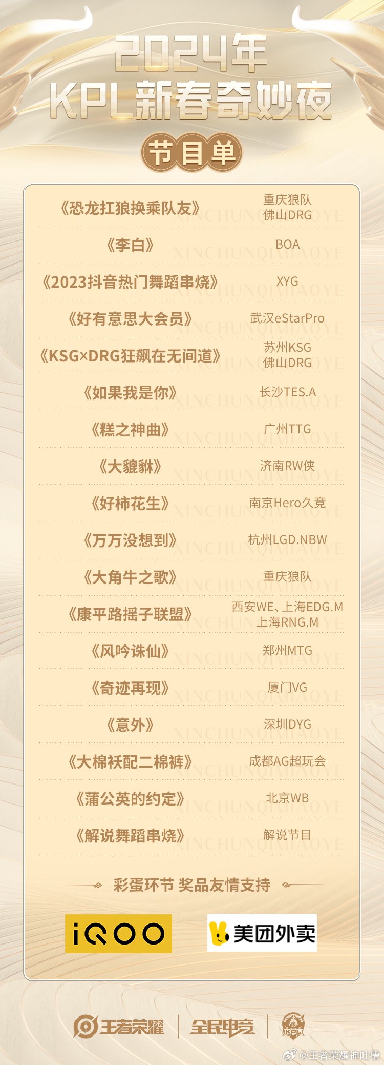 明天2024KPL新春奇妙夜节目单 不是狼队DRG你俩……|恐龙_新浪新闻