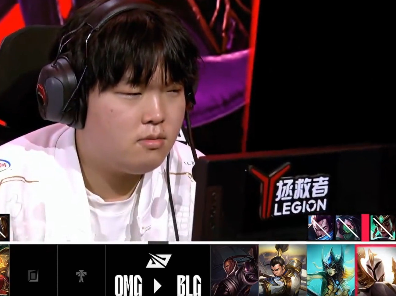 BLG太暖了！对战OMG首局，BLG首发队员Bin、Knight、Elk、On纷纷亮出天使…|blg|knight|Bin_新浪新闻