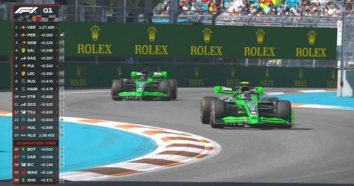 F1迈阿密站排位赛Q1：周冠宇第20博塔斯第16 索伯双车出局|迈阿密|F1|周冠宇_新浪新闻